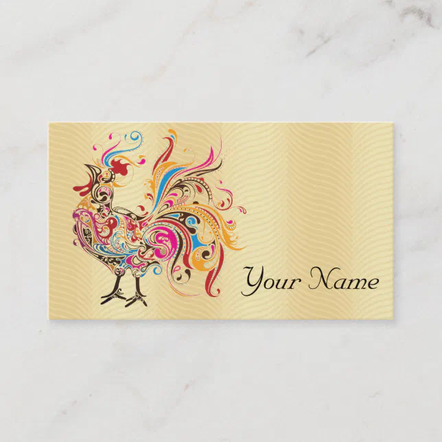 Funky Rooster Business Card | Zazzle