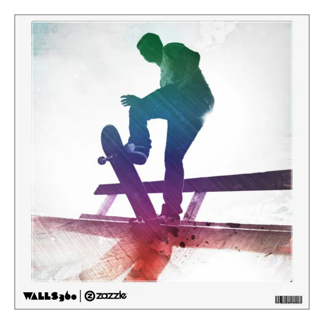 Funky Skateboarder Skate Kid Wall Sticker | Zazzle