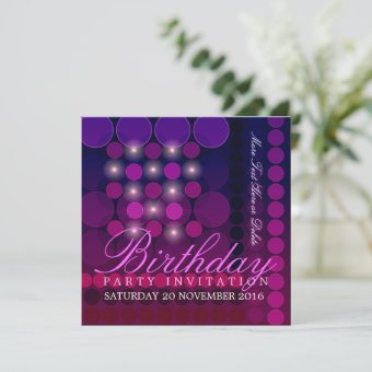 Funky Sparkle Disco Party Birthday Invitations | Zazzle