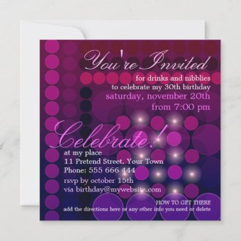 Funky Sparkle Disco Party Birthday Invitations | Zazzle