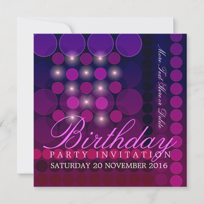 Funky Sparkle Disco Party Birthday Invitations | Zazzle.com
