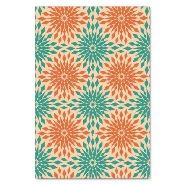 Funky Starburt Teal & Orange Design Tissue Paper | Zazzle