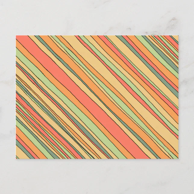 Funky Stripes postcard | Zazzle