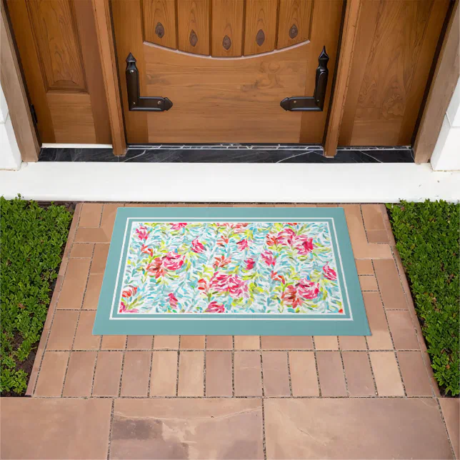 Funky Summer Colors Paint Splatter Art Pattern Doormat | Zazzle
