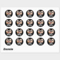 Funky Toe Jam Funny Music Pun Dark BG Classic Round Sticker | Zazzle