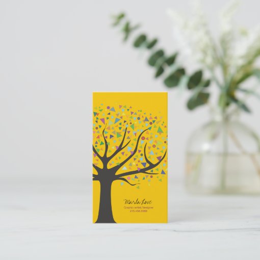 Funky Tree Business Card Art Graphic designer | Zazzle