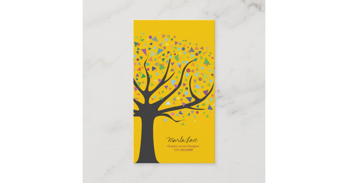 Funky Tree Business Card Art Graphic designer | Zazzle
