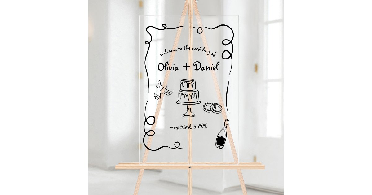 Funky Whimsical Hand Lettered Illustrated Sign | Zazzle