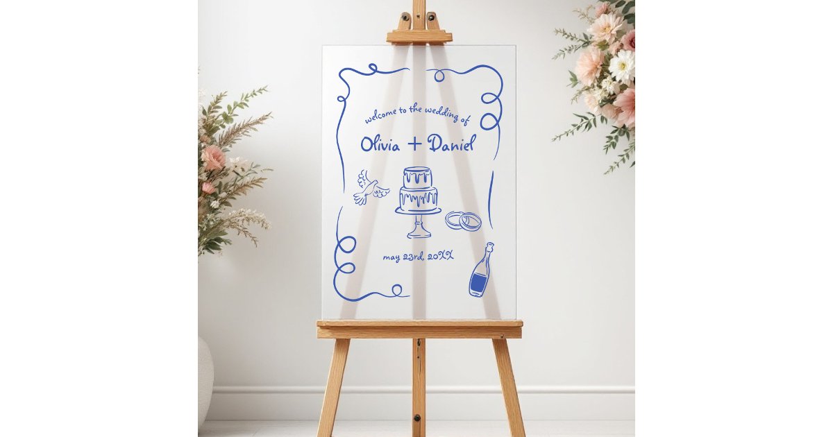 Funky Whimsical Hand Lettered Welcome Sign | Zazzle