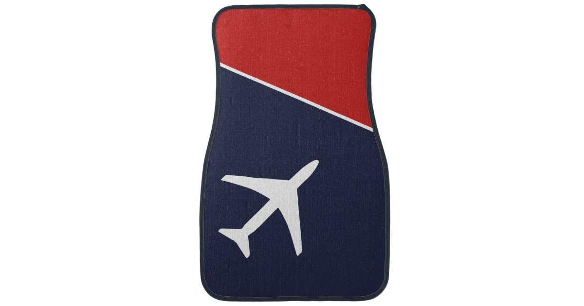 Funky White Plane Airplane Pilot Aviation Car Floor Mat | Zazzle