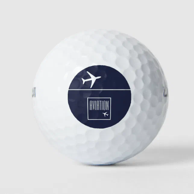 Funky White Plane Airplane Pilot Aviation Golf Balls | Zazzle