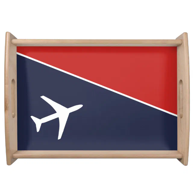 Funky White Plane Airplane Pilot Aviation Serving Tray | Zazzle