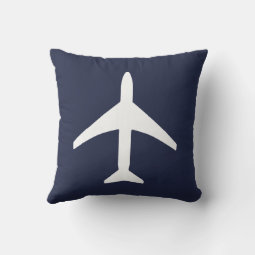 Funky White Plane Airplane Pilot Flying Cushion | Zazzle