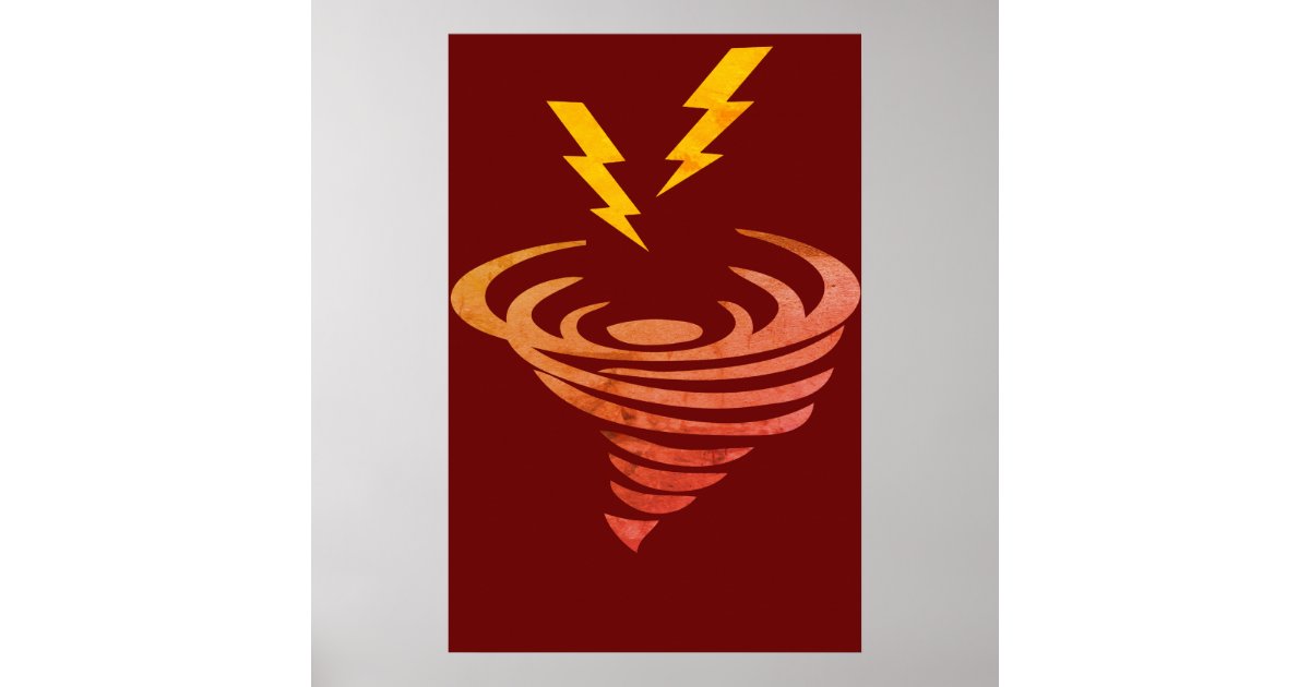 Funnel Cloud Storm Illustration Art, Weather Storm Poster | Zazzle