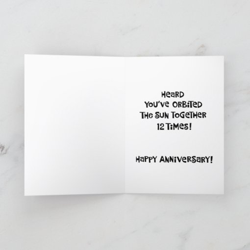 Funny 12th Anniversary Greeting Card | Zazzle