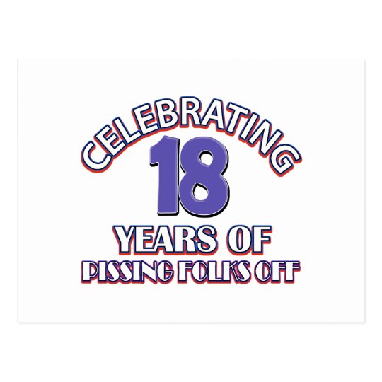 FUNNY 18 year birthday designs Postcard | Zazzle.com
