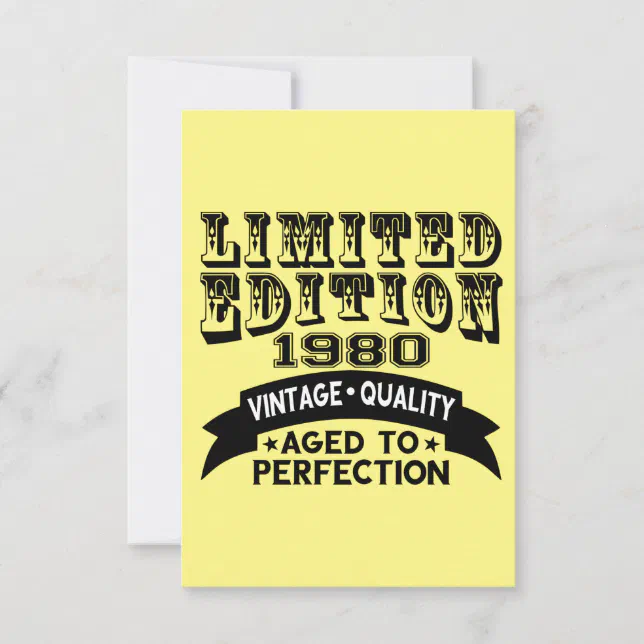 Funny 1980 Birthday Card Limited Edition | Zazzle