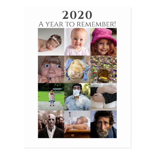 Funny 2020 A Year to Remember Photo Collage Postcard | Zazzle.com