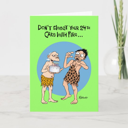 Funny 24th Birthday Cartoon Card | Zazzle.com