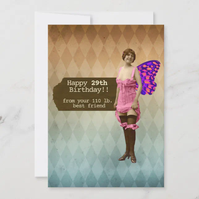 Funny 29 Again Best Friend Birthday Card | Zazzle
