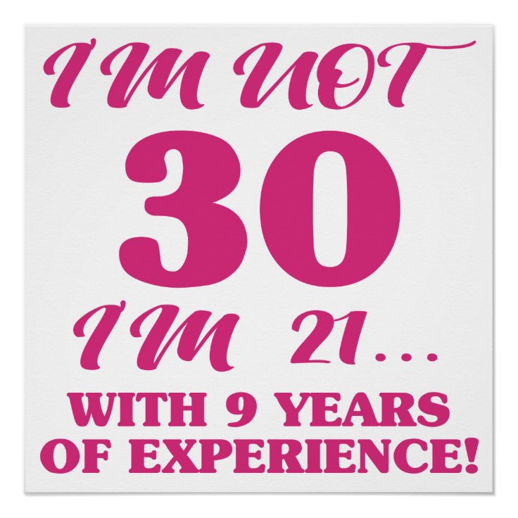 Funny 30th Birthday Poster | Zazzle