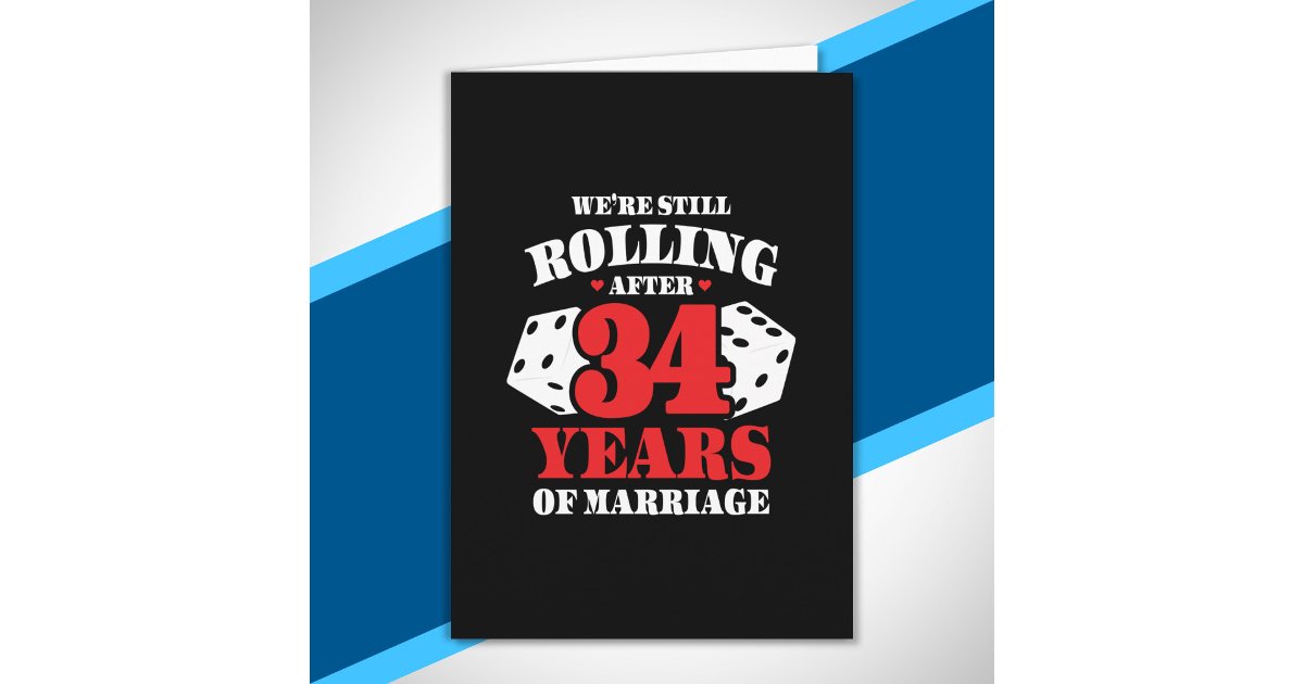 Funny 34th Anniversary Couples Married 34 Years Card | Zazzle