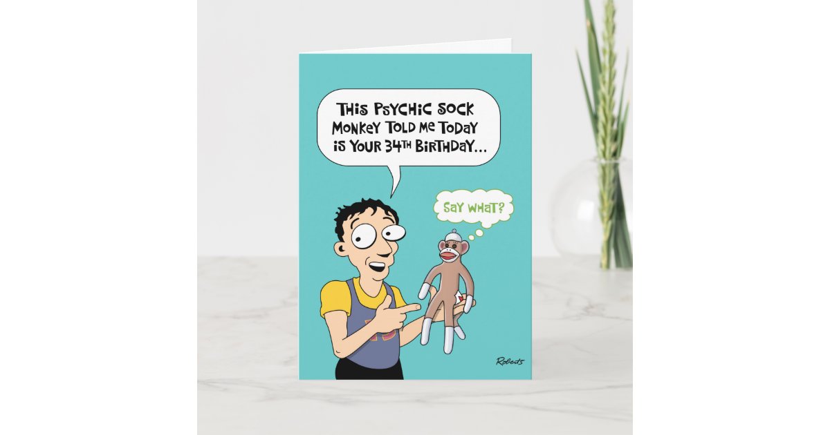 Funny 34th Birthday Card | Zazzle.com