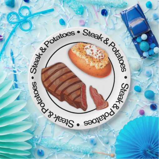 Funny 3D Steak & Potatoe Paper Plate | Zazzle