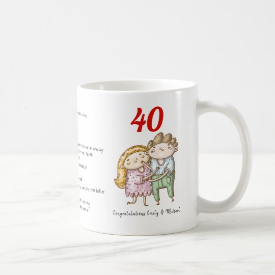 FUNNY 40th Wedding Anniversary Ruby Customized Coffee Mug | Zazzle.com