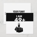Funny 50th Birthday Gift, 49 Plus one Holiday Card | Zazzle
