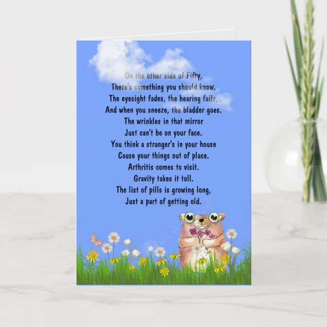 Funny 50th Birthday Poem Card | Zazzle