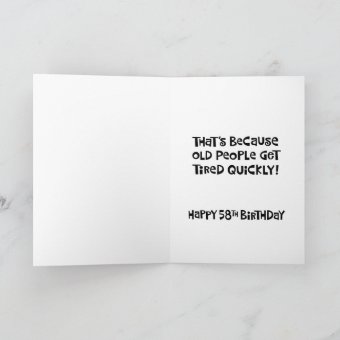 Funny 58th Birthday Greeting Card | Zazzle