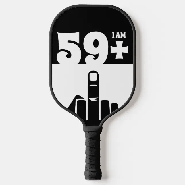 Funny 60th Birthday Gift, 59 Plus one Checker Pickleball Paddle | Zazzle