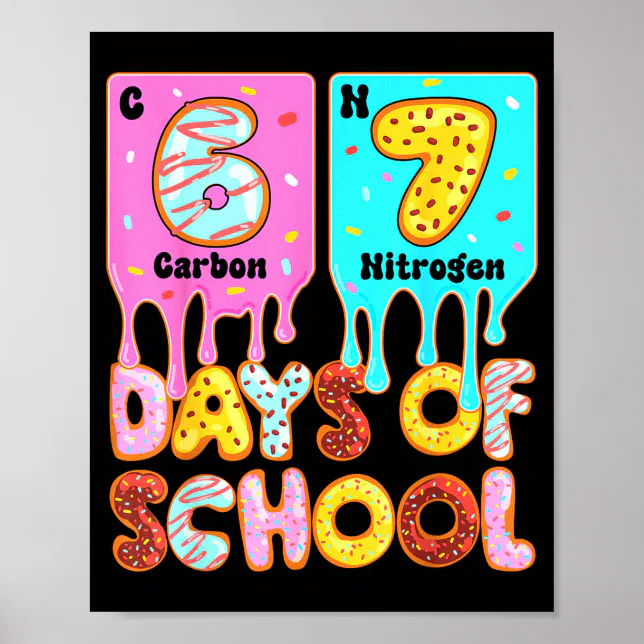 Funny 67 Days Of School Meme Periodic Table Drip G Poster | Zazzle