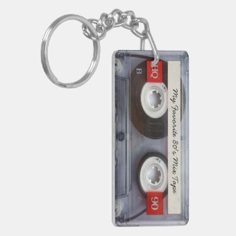 Funny 80's Cassette Tape, Personalized Keychain | Zazzle