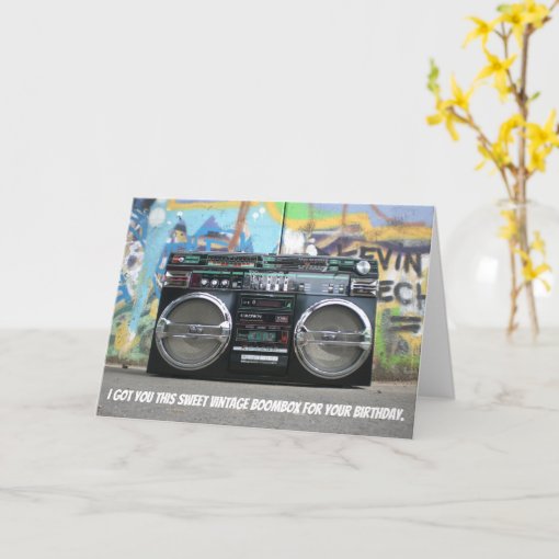 Funny 80s Retro Boombox Birthday Card | Zazzle