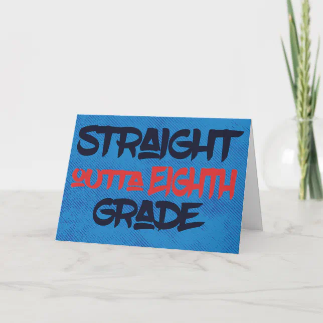 Funny 8th Grade Graduation Congratulations Blue Card | Zazzle