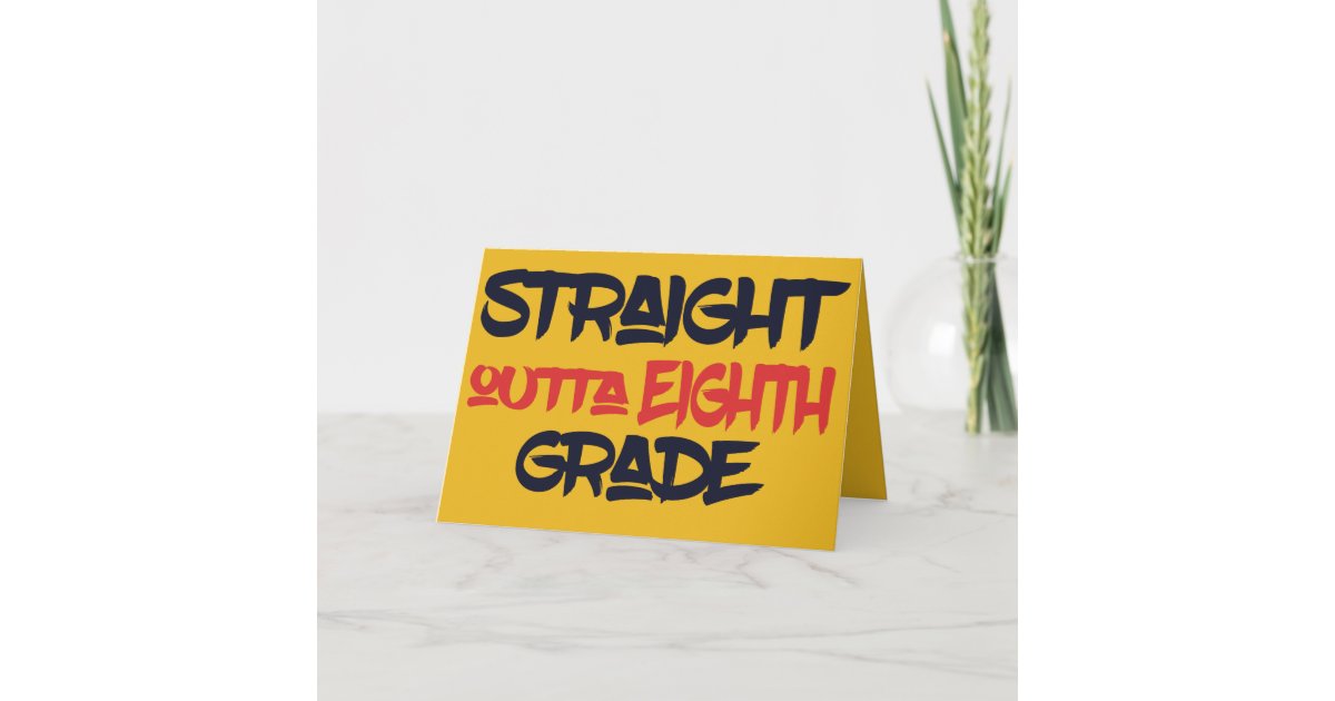 Funny 8th Grade Graduation Modern Congratulations Card | Zazzle.com