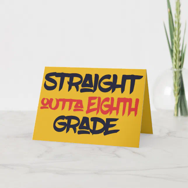 Funny 8th Grade Graduation Modern Congratulations Card | Zazzle