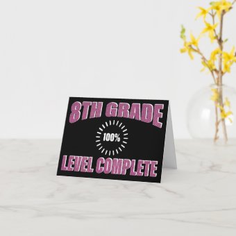 Funny 8th Grade Pink Girly Glitter Graduation Card | Zazzle