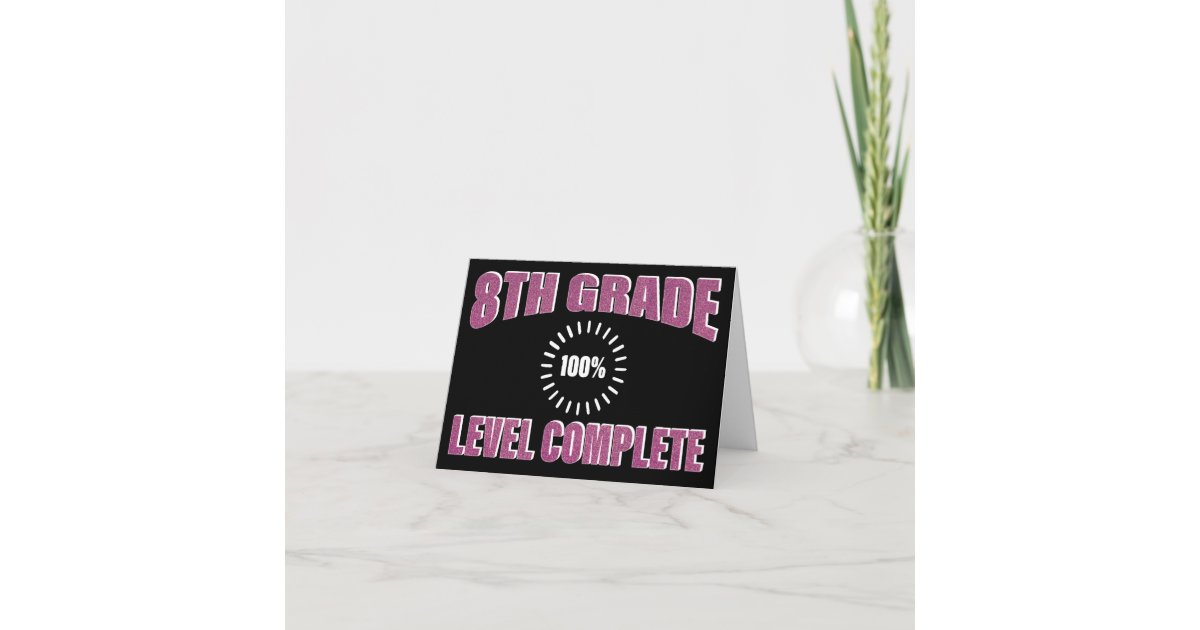 Funny 8th Grade Pink Girly Glitter Graduation Card | Zazzle