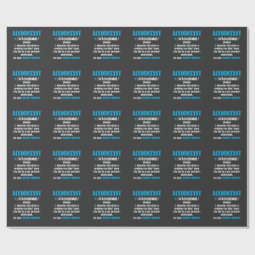 Funny Accountant Gift Idea Definition Accounting Wrapping Paper | Zazzle