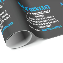 Funny Accountant Gift Idea Definition Accounting Wrapping Paper | Zazzle