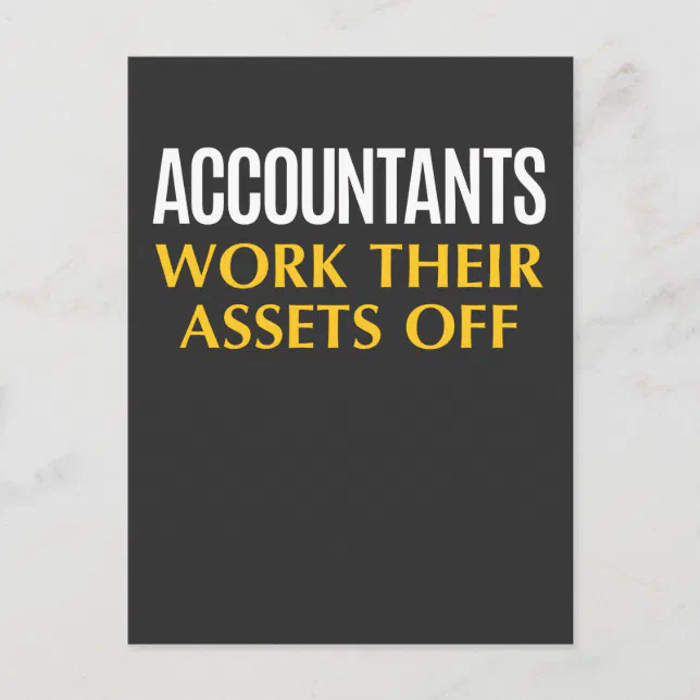Funny Accountant work Asset Accounting Humor Postcard | Zazzle