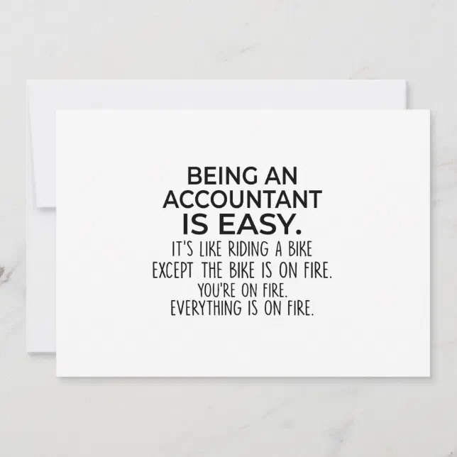 Funny Accountants - Being Accountant is Easy Thank You Card | Zazzle