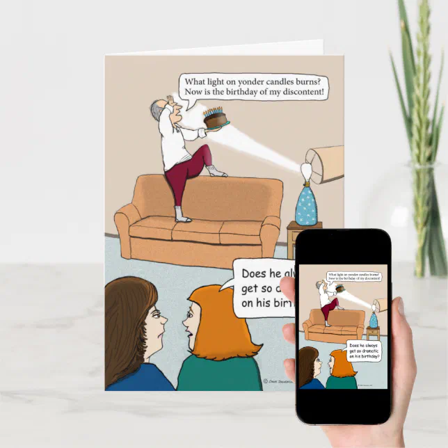 Funny Acting Dramatic on Birthday Card | Zazzle