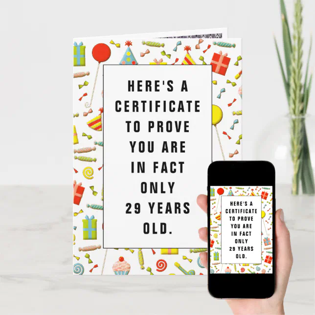 Funny Adult Birthday Certificate Card | Zazzle
