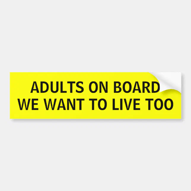 Funny adults on board bumper sticker | Zazzle