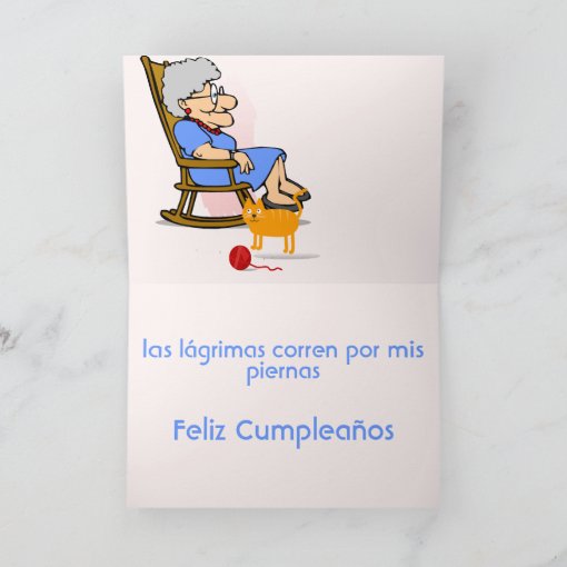 Funny Aging Old Woman in Spanish Card | Zazzle