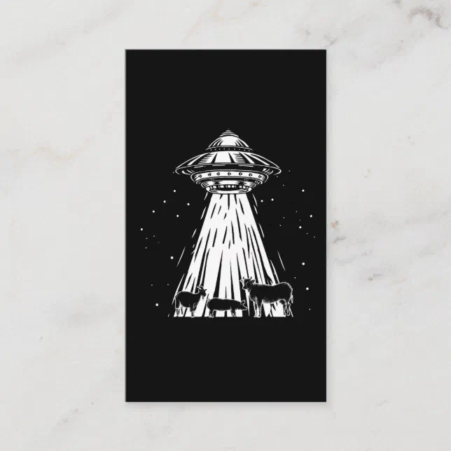 Funny Agriculture Alien Cows UFO Abduction Farmer Business Card | Zazzle